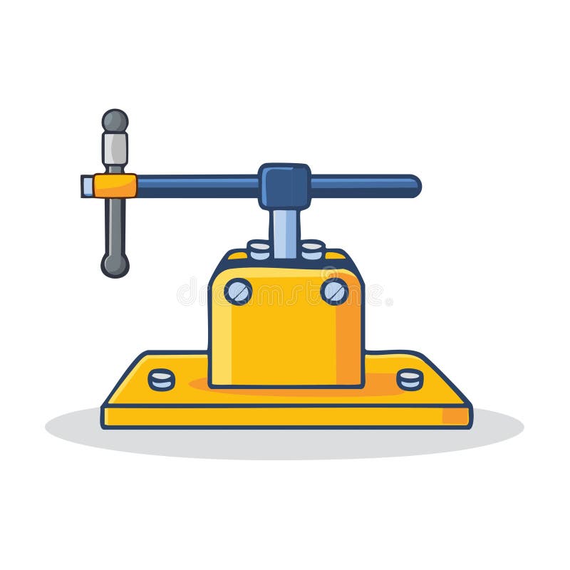 Cartoon Hand Vise Illustration, Bench Vise Vector, Yellow Tool Isolated ...