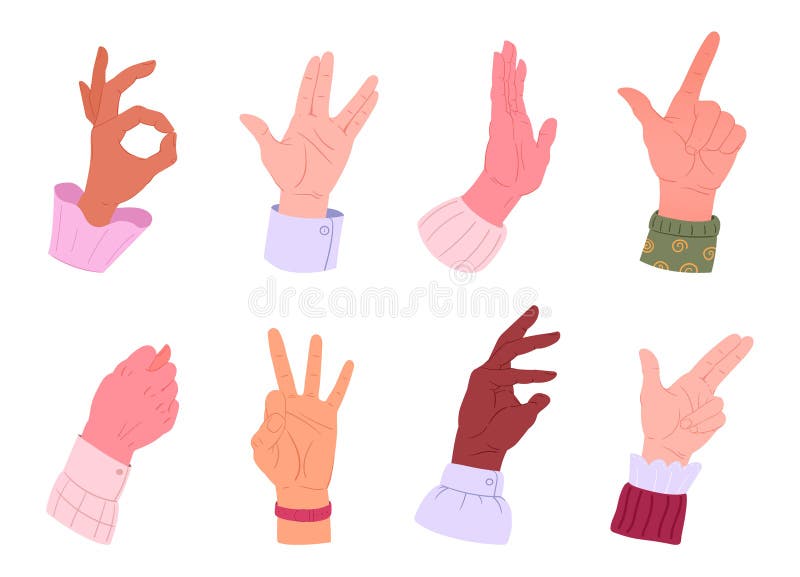 Human hand gestures set stock vector. Illustration of flat - 192102235 Human hand gestures set stock vector. Illustration of flat - 192102235