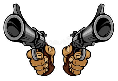 Cartoon hands holding guns stock vector. Illustration of fingers - 19237655