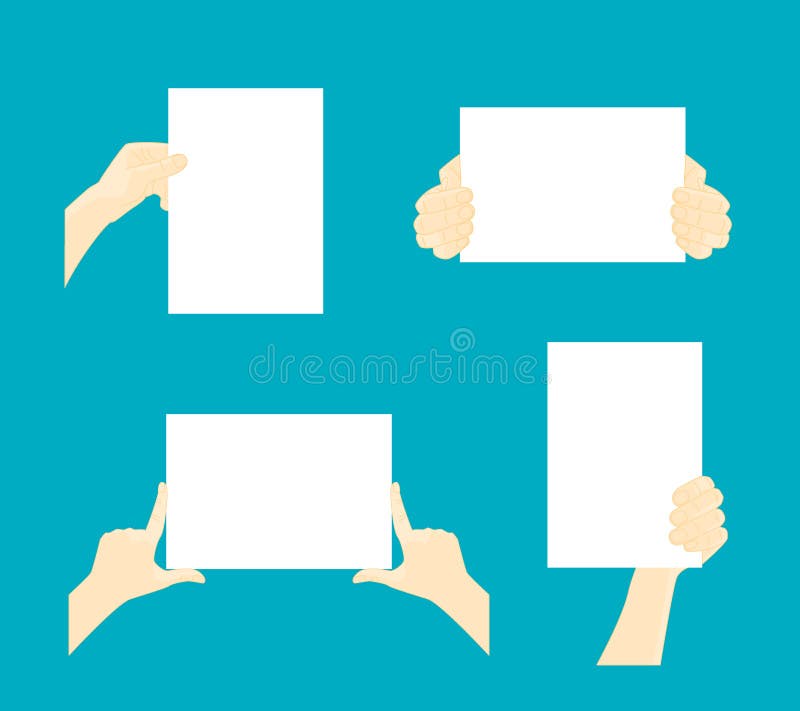 Cartoon Hands Paper Set. Vector Stock Vector - Illustration of idea ...