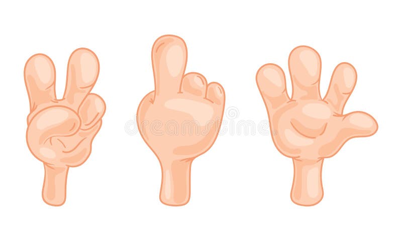 Cartoon Hands Showing Different Gestures Vector Set Stock Vector ...
