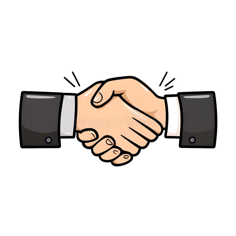 Cartoon Handshake Illustration of Business Agreement Partnership Stock ...