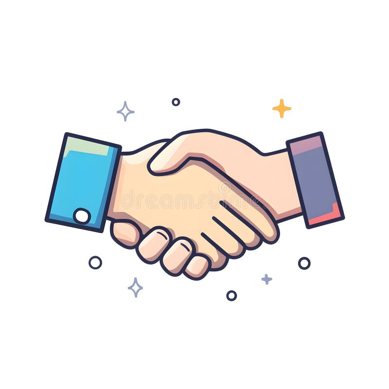 Cartoon Handshake Illustration of Business Agreement Partnership Stock ...