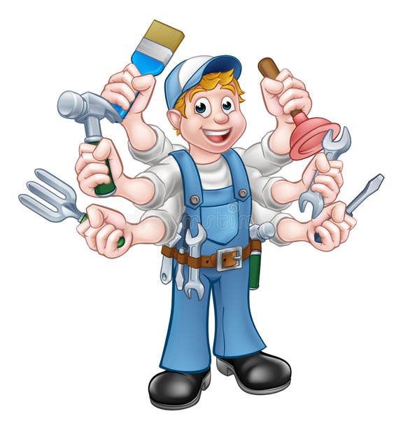Cartoon Handyman stock vector. Illustration of carpenter - 83415450