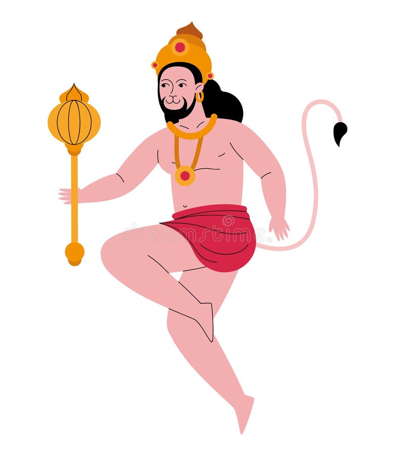 Cartoon Hanuman Character Standing Stock Vector - Illustration of ...