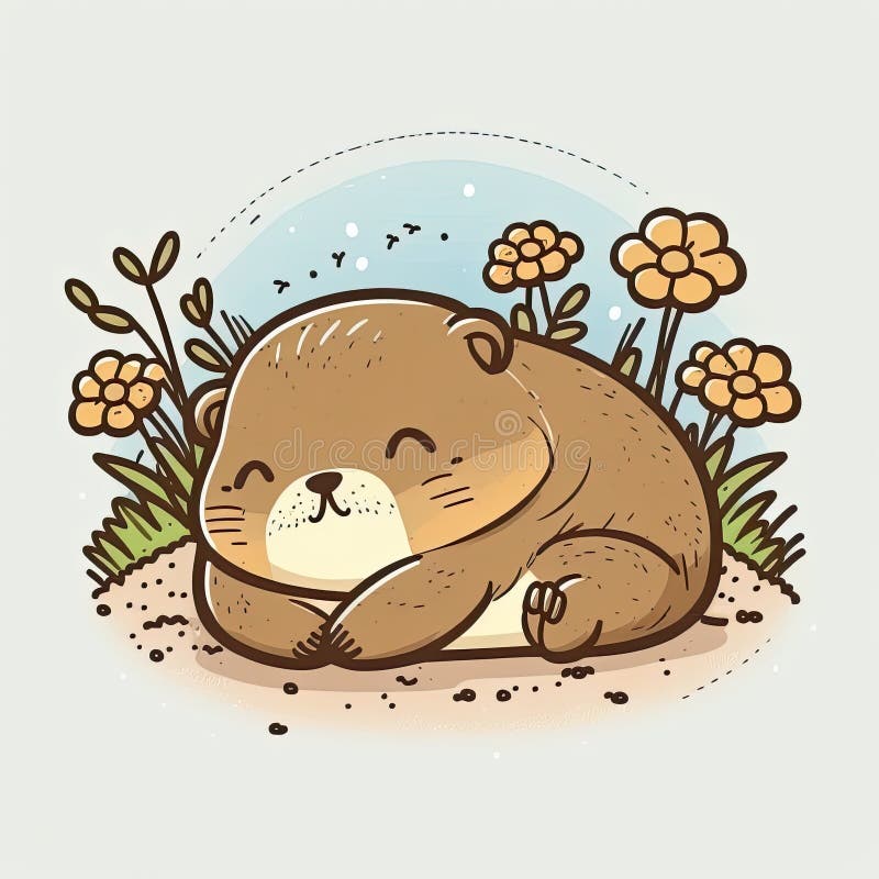 Cartoon Happy Beaver on a Light Color Background. Generative AI Stock ...