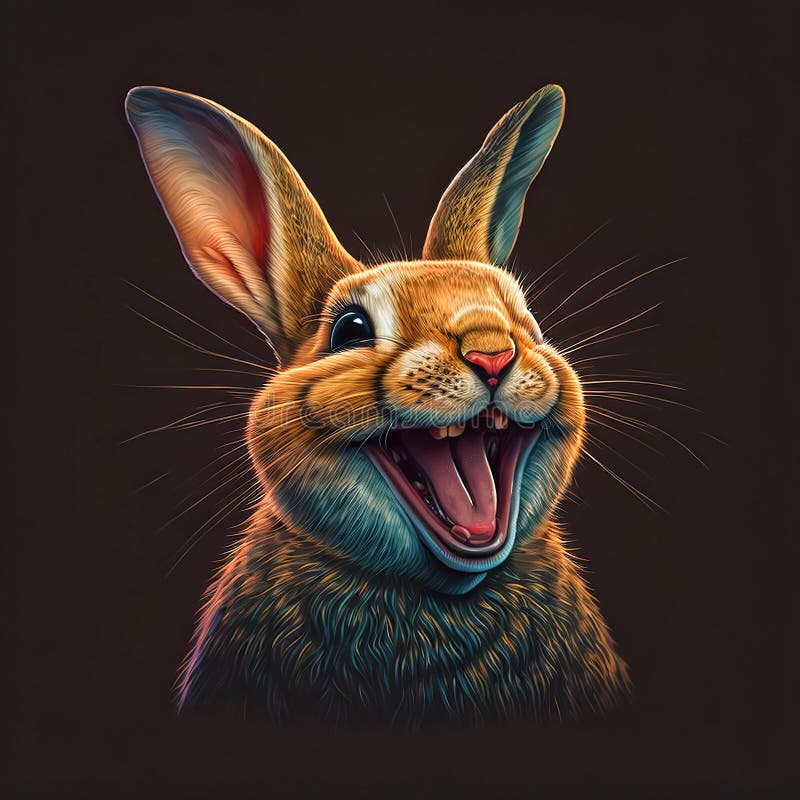 Cartoon Happy Bunny Rabbit stock illustration. Illustration of tongue ...