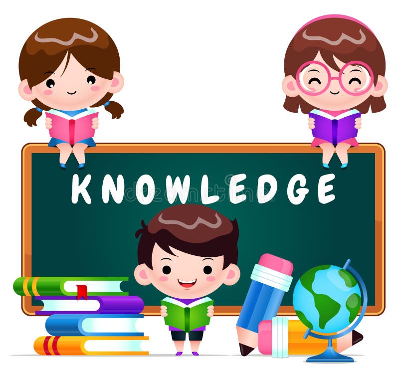 Cartoon Happy Children Education Vector Stock Vector - Illustration of ...