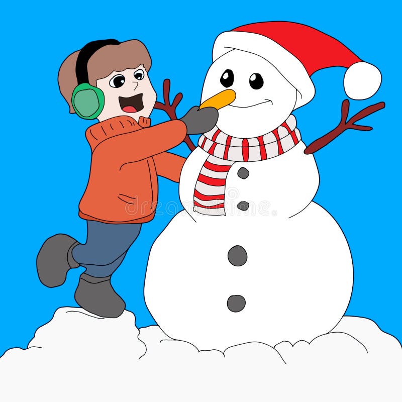 Cartoon Make Snowman Stock Illustrations – 682 Cartoon Make Snowman ...