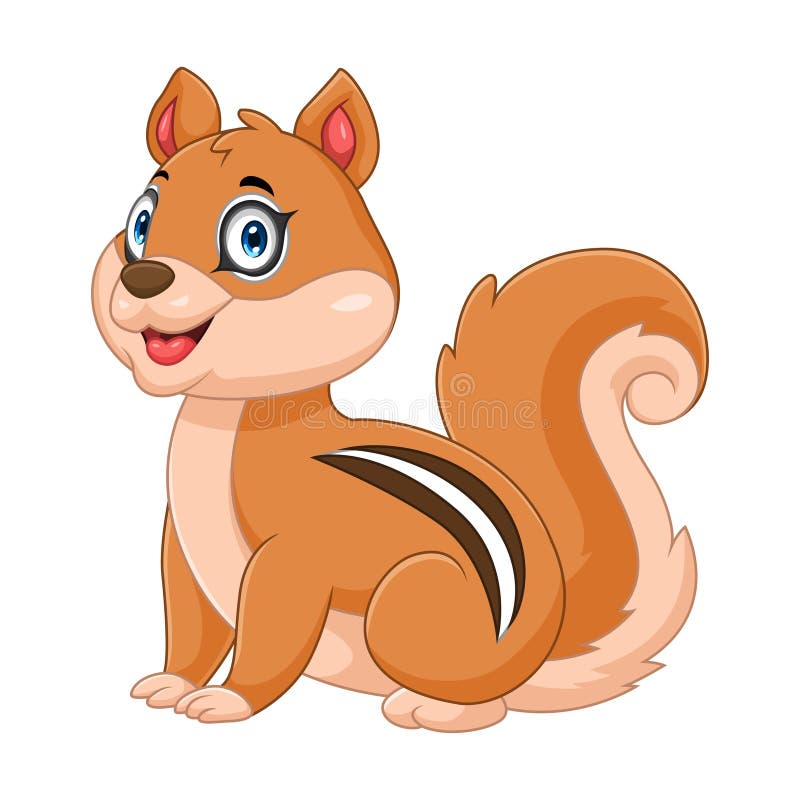 Happy Chipmunk Couple Under Tree Swing Vector Graphics Illustration ...