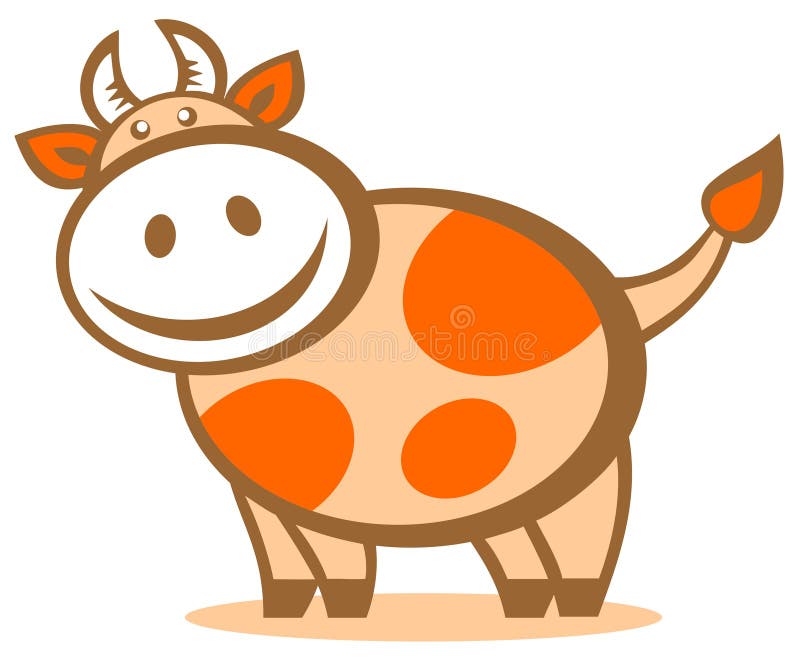 Cartoon happy cow stock vector. Illustration of cheerful - 7424259