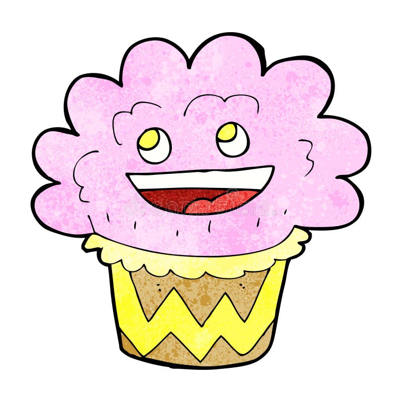 Cartoon happy cupcake stock illustration. Illustration of quirky - 52967205