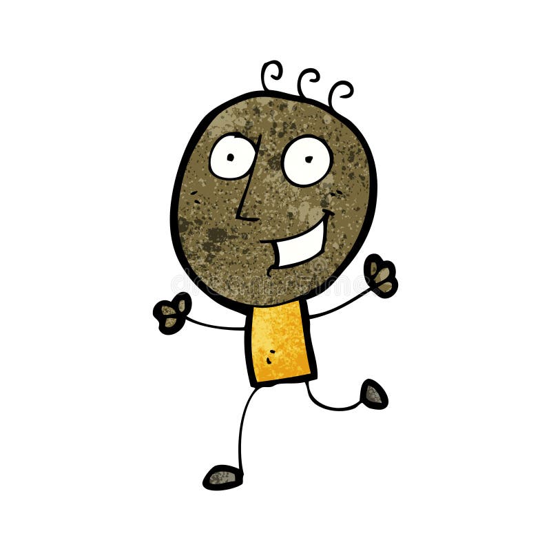 Cartoon happy doodle man stock vector. Illustration of retro - 38068681