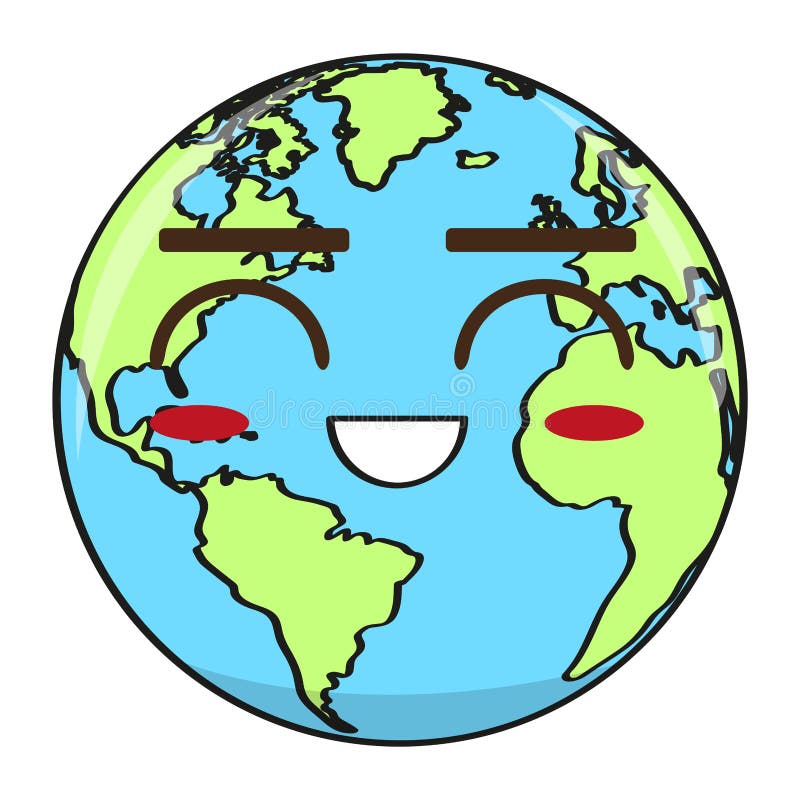 Happy earth planet cartoon stock vector. Illustration of nature - 140536351