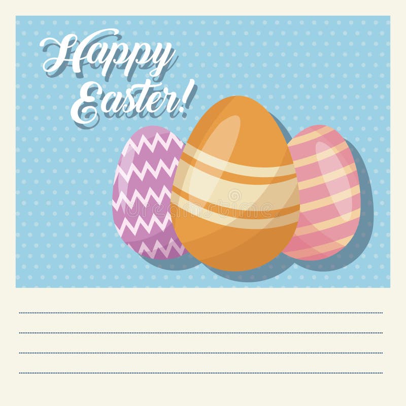 Cartoon Happy Easter Cute Egg Decorative Stock Illustration ...