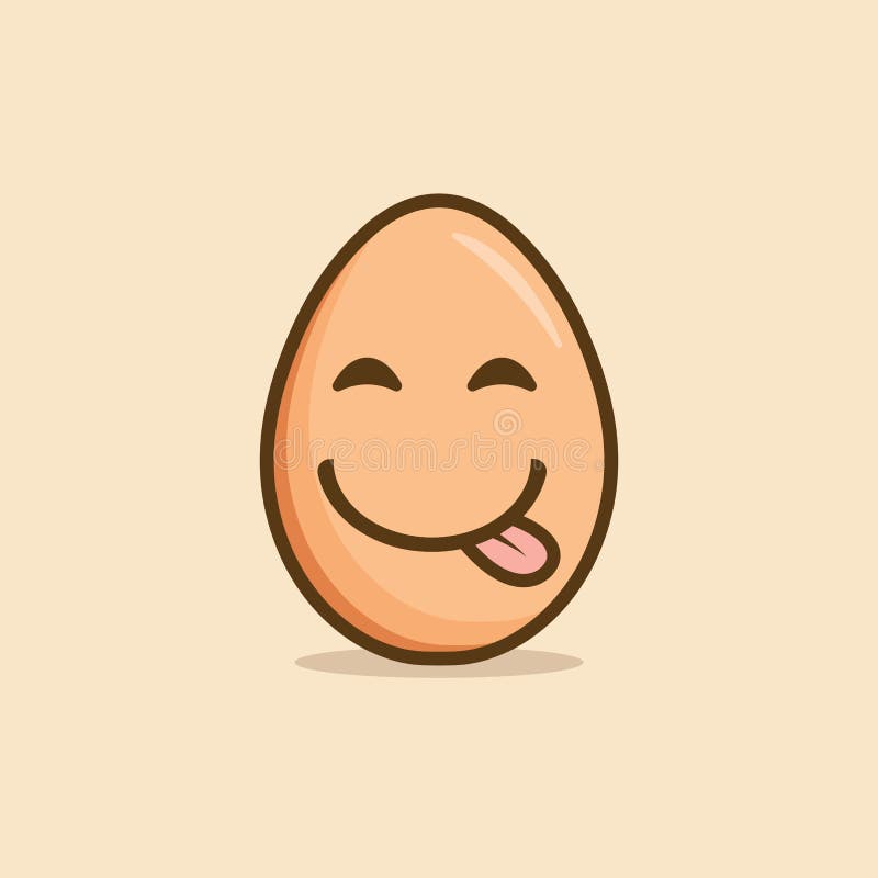 Cartoon Happy Egg Illustration. Vector Illustration of Cute Egg with ...