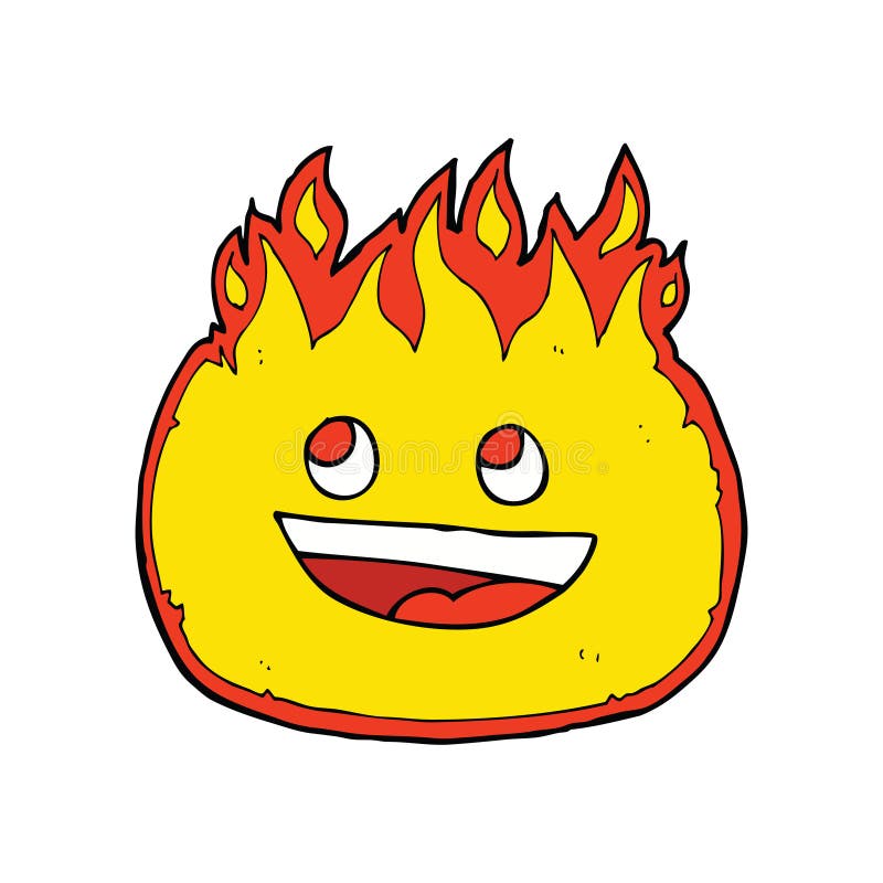 Cartoon happy fire stock illustration. Illustration of happy - 52968147
