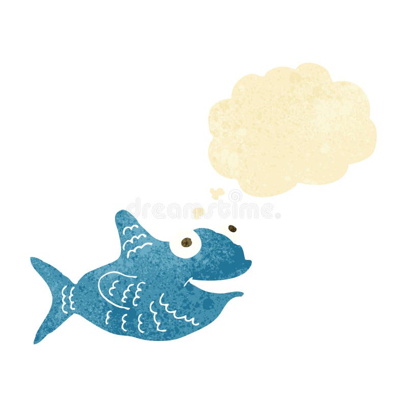 Cartoon Happy Fish with Thought Bubble Stock Illustration ...