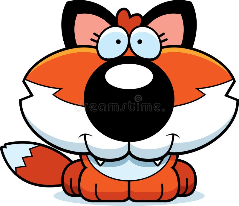 Cartoon Happy Fox Cub stock vector. Illustration of graphic - 47475271