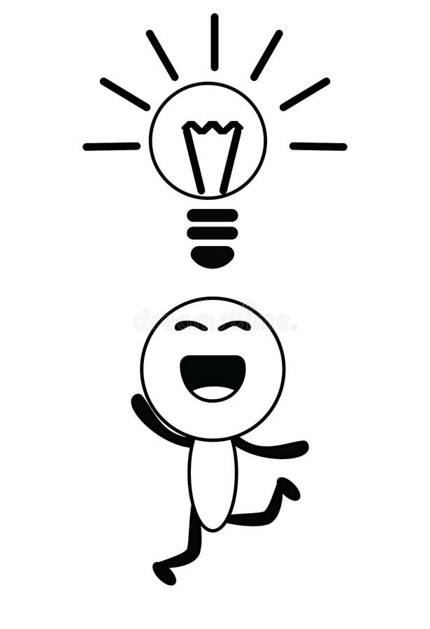 Cartoon happy idea stock vector. Illustration of icon - 55121243