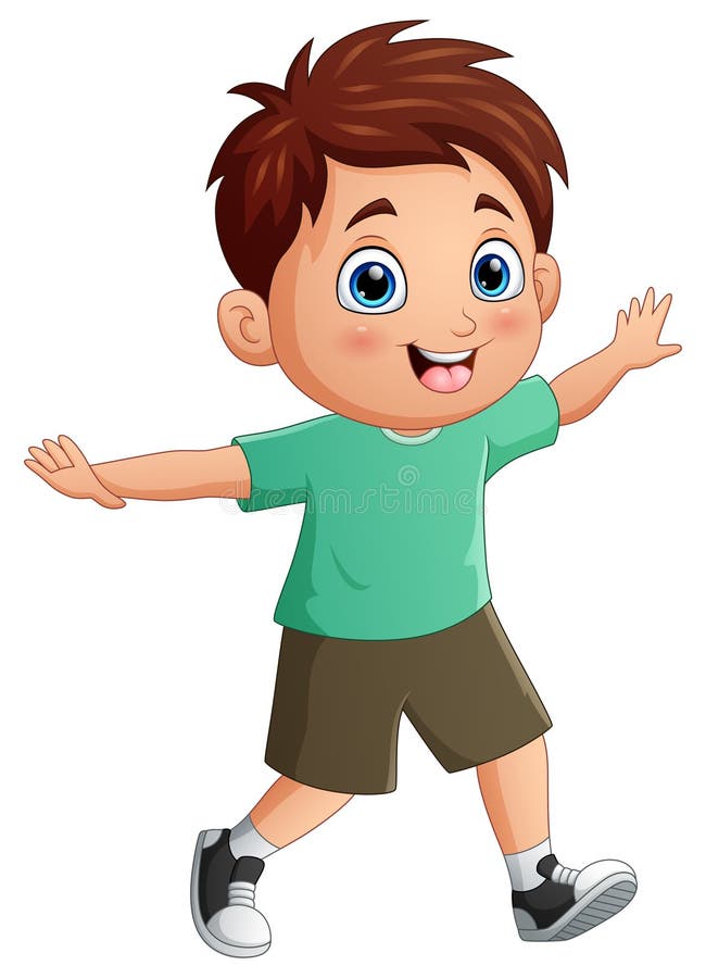 Cartoon Happy Little Boy Posing Stock Illustration - Illustration of ...