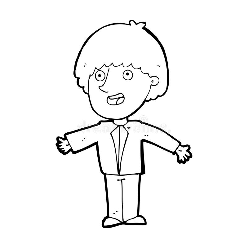 Cartoon happy man stock illustration. Illustration of open - 37029026