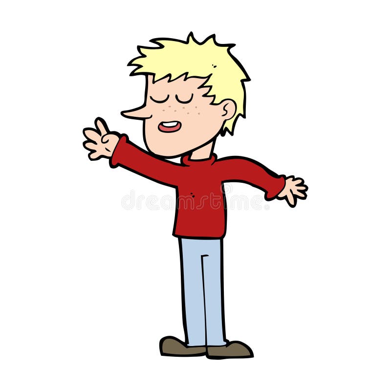 Cartoon happy man reaching stock vector. Illustration of hand - 37013150