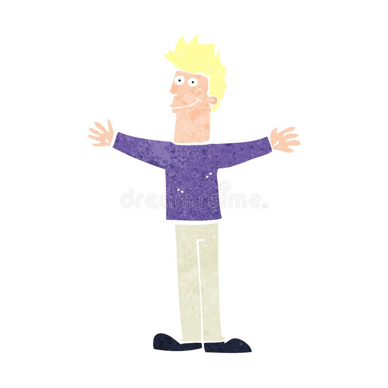 Cartoon happy man stock illustration. Illustration of retro - 38131551