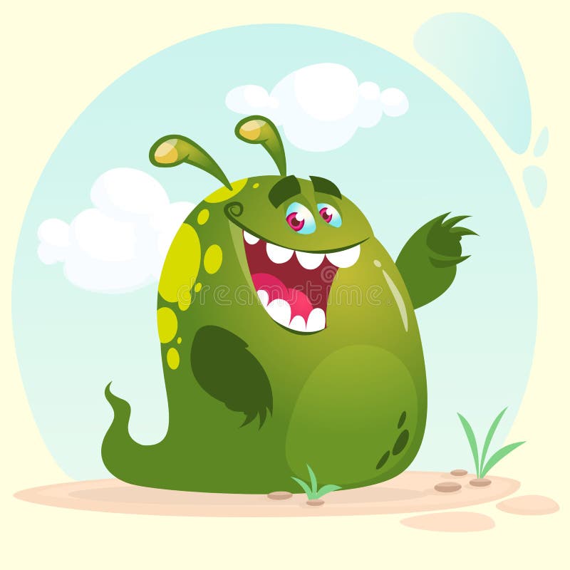 Cartoon Happy Monster Alien. Vector Illustration Stock Vector ...