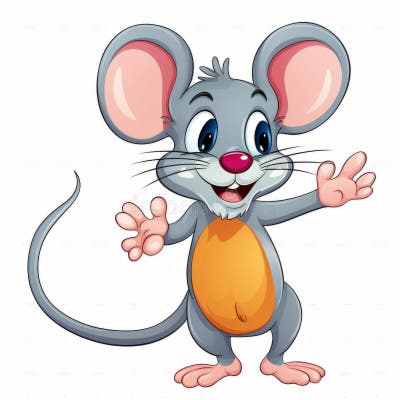Cartoon Happy Mouse Waving, Vector Illustration Stock Illustration ...