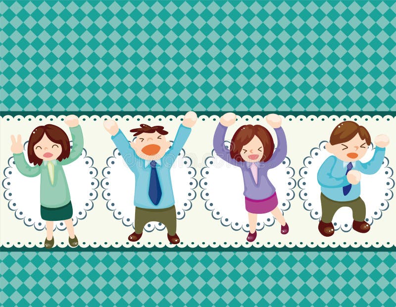 Cartoon Happy Office Workers Card Stock Illustrations – 48 Cartoon ...