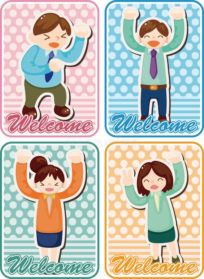 Cartoon Happy Office Workers Card Stock Illustrations – 45 Cartoon ...