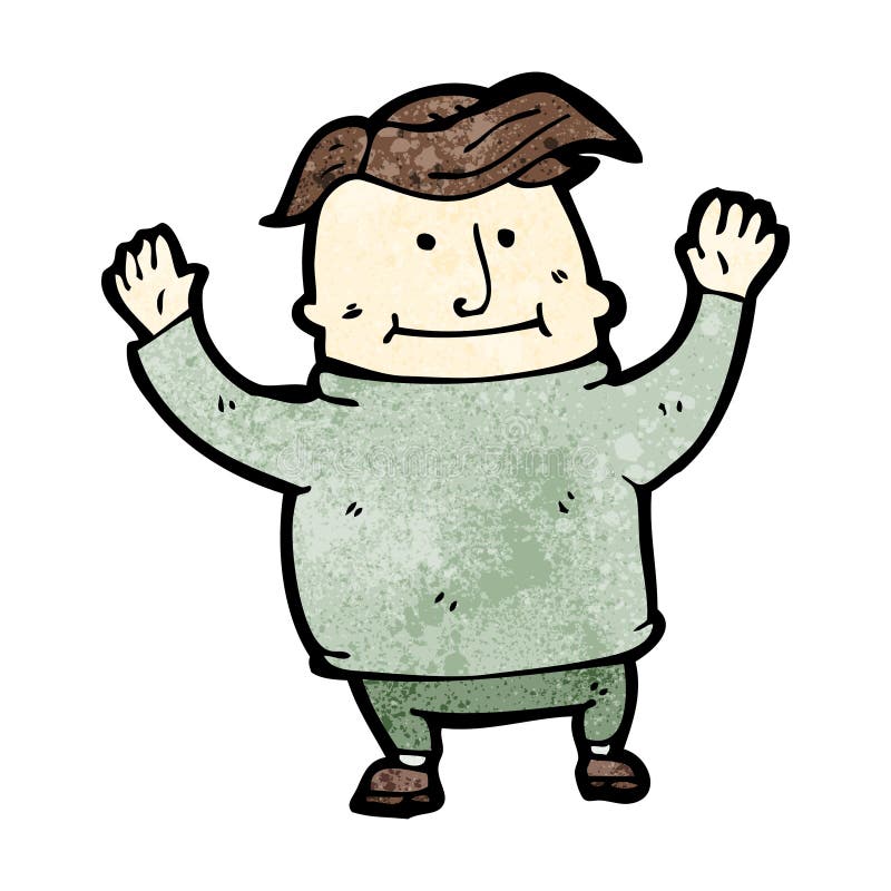 Cartoon Happy Overweight Man Stock Vector - Illustration of overweight ...