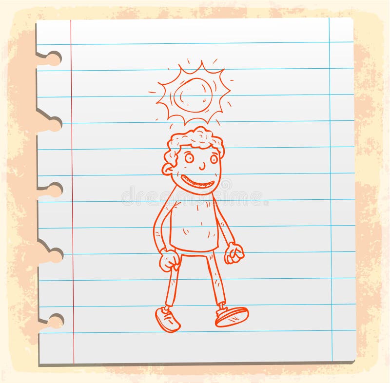 Cartoon Happy on Paper Note, Vector Illustration Stock Vector ...