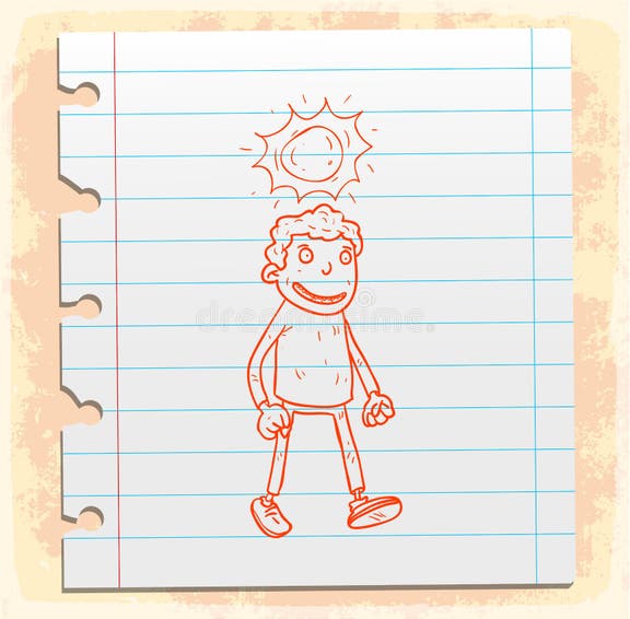 Cartoon Happy on Paper Note, Vector Illustration Stock Vector ...