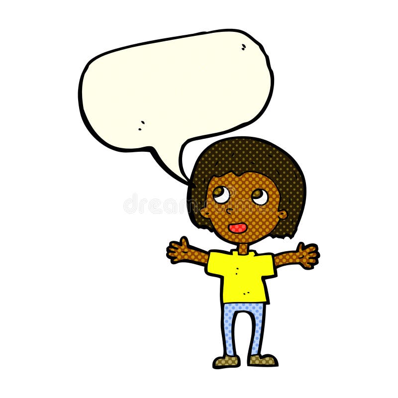 Cartoon Happy Person With Speech Bubble Stock Photo - Image: 52887871