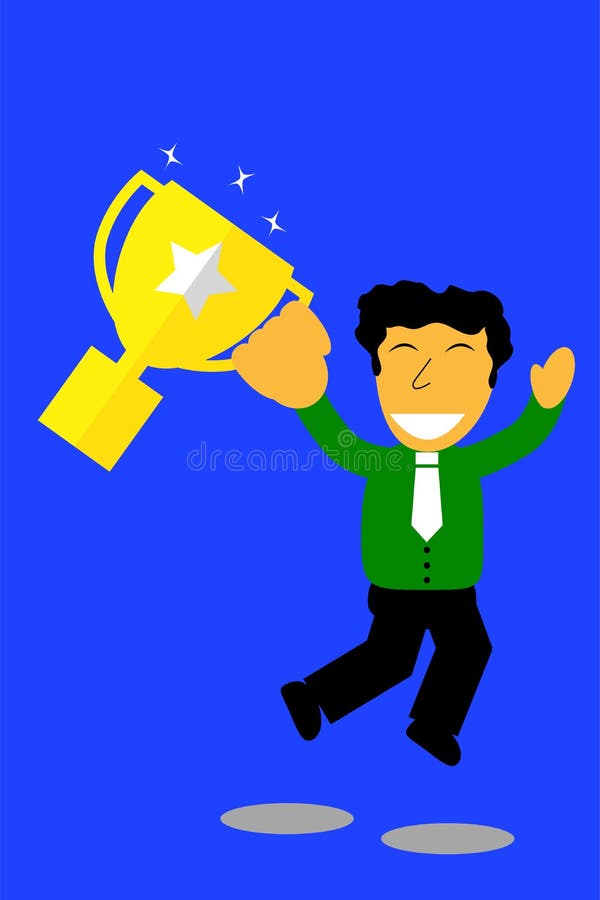 Cartoon, the Happy Winner stock vector. Illustration of game - 59954625