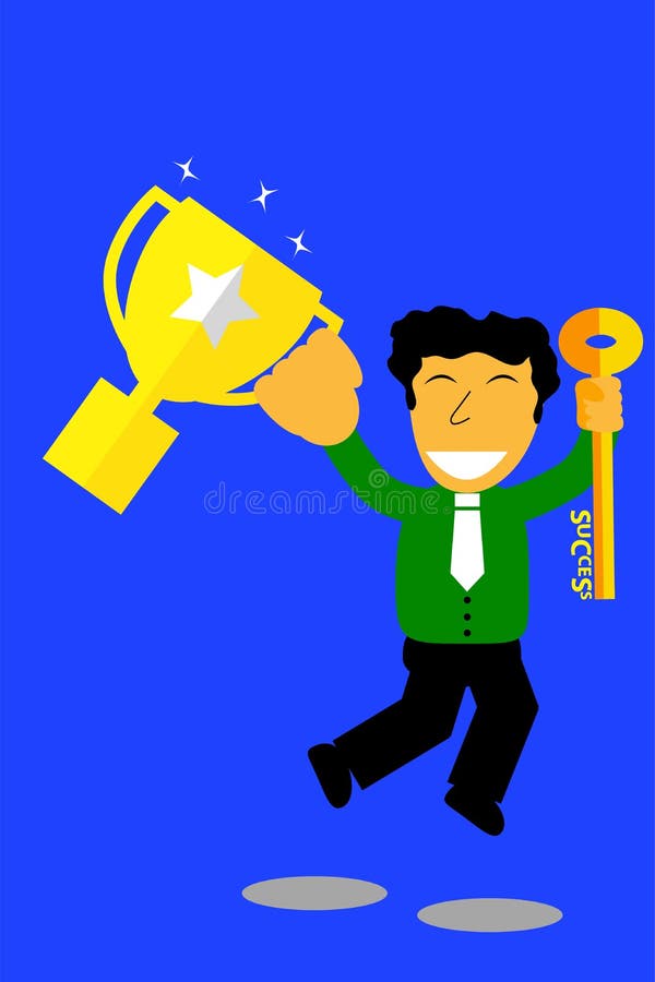Cartoon, the Happy Winner stock vector. Illustration of concept - 59954629