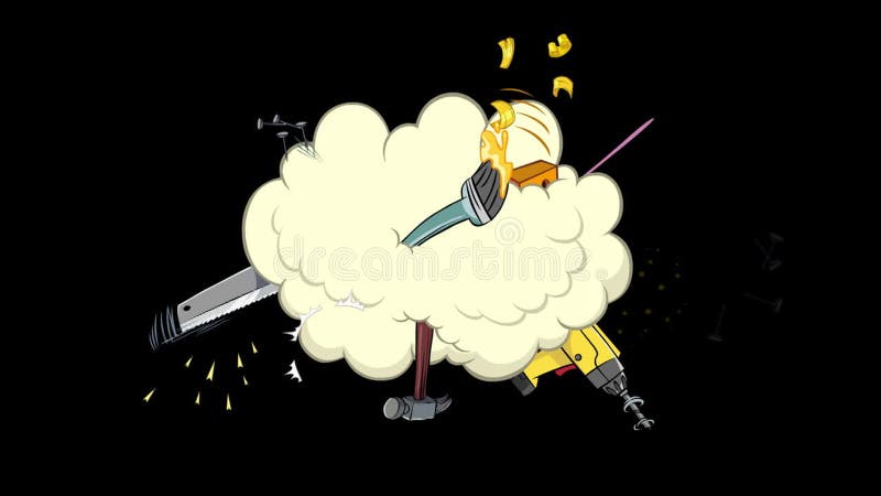 Cartoon Hard Work Cloud Animation. Stock Footage - Video of hard ...