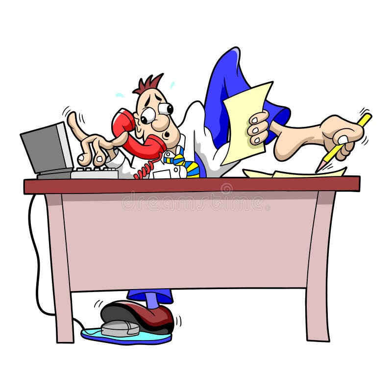 Cartoon Hardworker vektor abbildung. Illustration von zeichen - 262483913