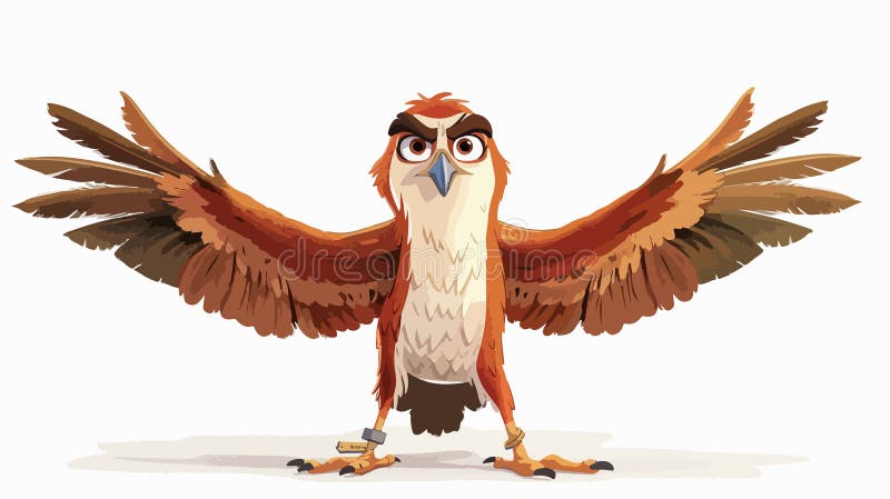 Cartoon Hawk Animation Vector Illustration for Creative Projects Stock ...
