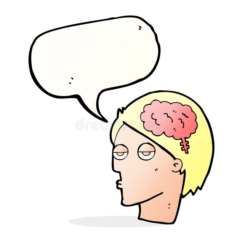Cartoon Head With Brain Symbol With Speech Bubble Picture. Image: 256775497