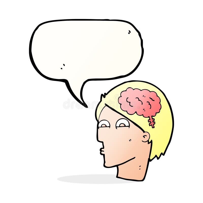 Cartoon Head With Brain Symbol With Speech Bubble Picture. Image: 257606745