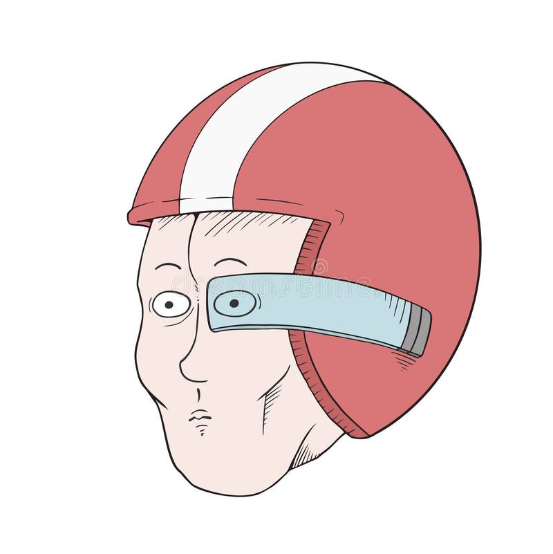 Cartoon Head with Futuristic Helmet Stock Vector - Illustration of ...
