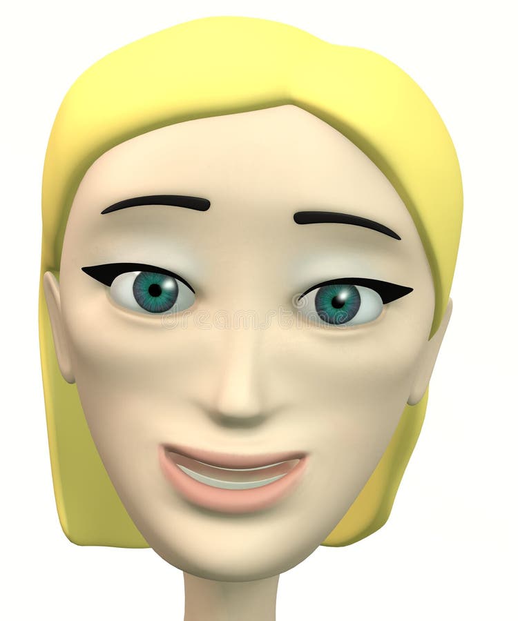 Cartoon head smiling stock illustration. Illustration of render - 29796071