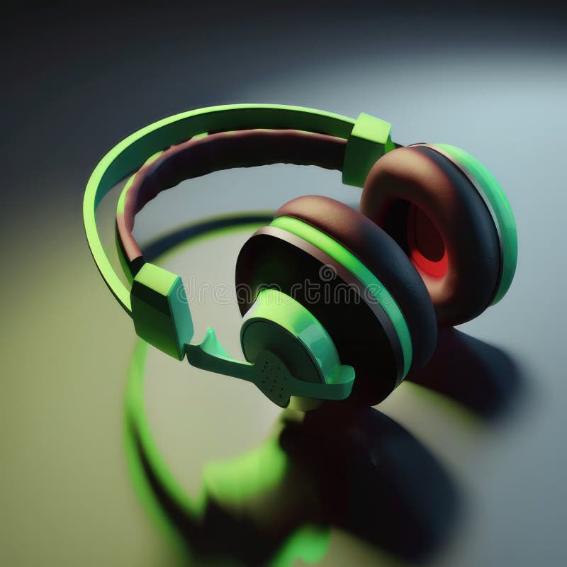 Cartoon Headphones, 3d. AI Generative Stock Illustration - Illustration ...