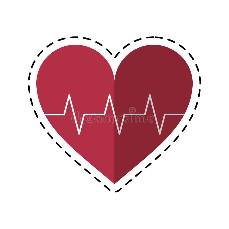 Cartoon Heart Pulse Rhythm Cardio Stock Vector - Illustration of heart ...
