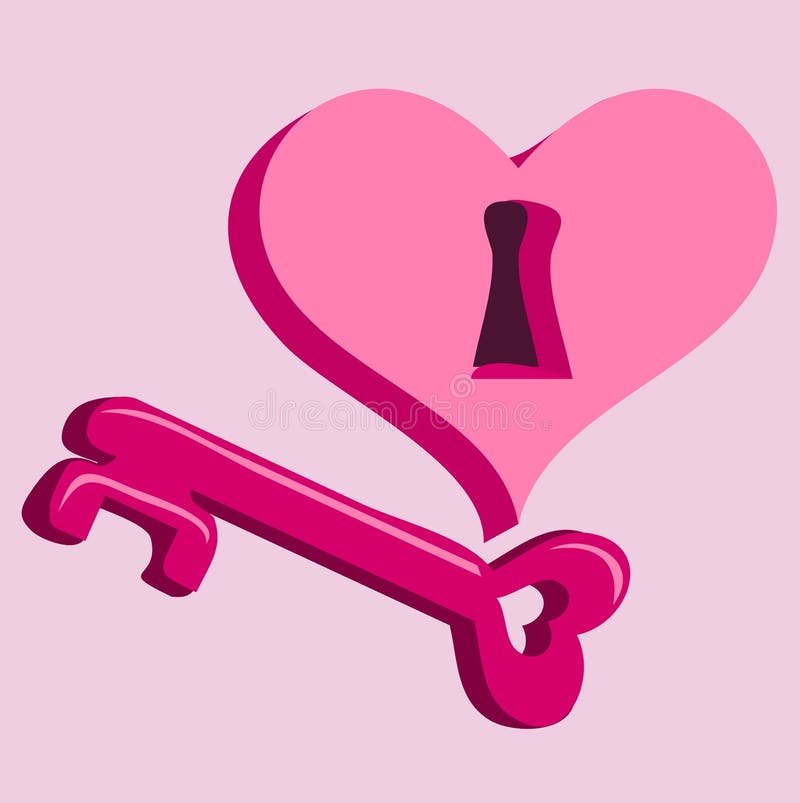 Key of heart stock vector. Illustration of heart, design - 108092948