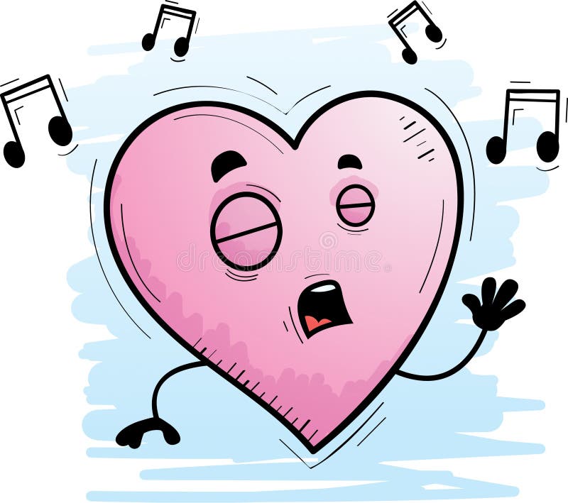Cartoon Heart Singing stock vector. Illustration of clipart - 115743744