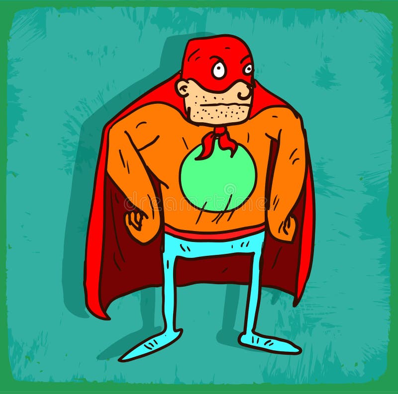 Cartoon Hero Illustration , Vector Icon. Stock Vector - Illustration of ...